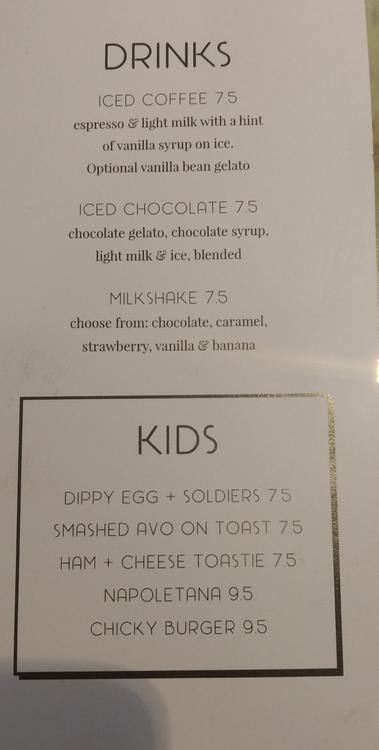 Menu at Roma & Co Cafe, Manly