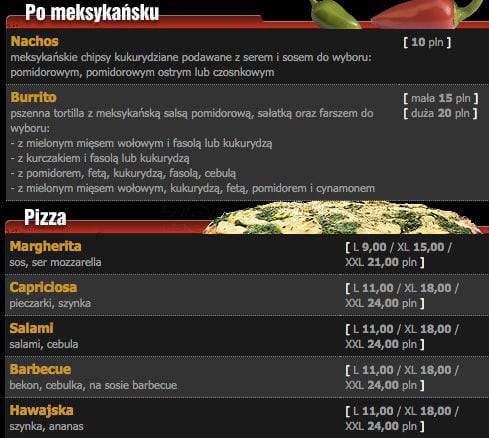 Menu at Atmosfera pub & bar, Katowice, Jana Kilińskiego 20
