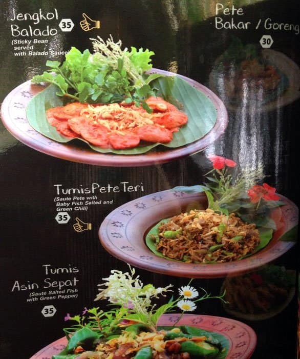 Menu at Purbasari Restaurant, Bandung