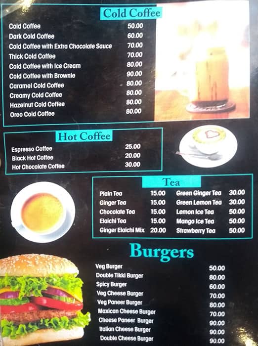Menu at Mitron, Indore