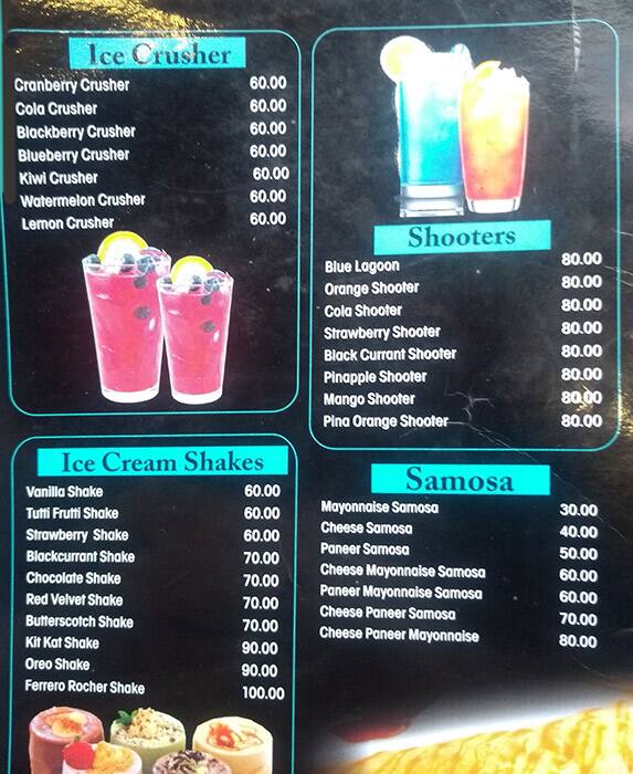 Menu at Mitron, Indore