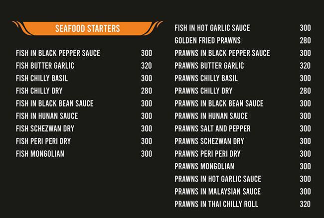 Menu at The Flaming Cloud, Thane