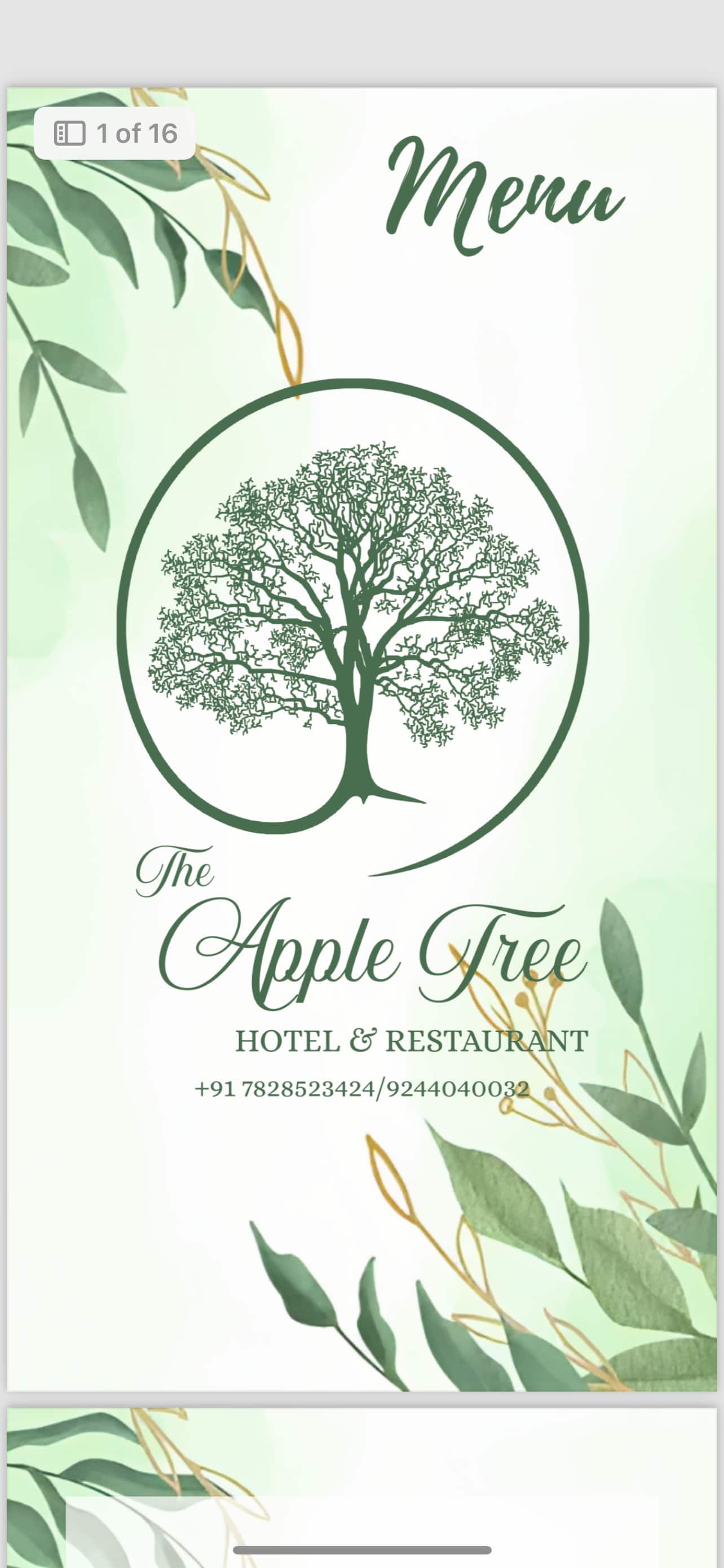 Menu of The Apple Tree Hotel & Resort, By Pass Road (North), Indore