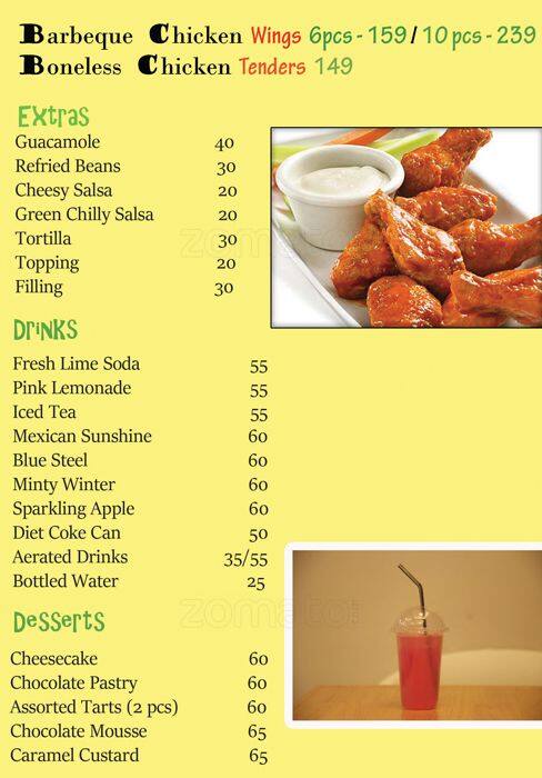 Menu at The Little Donkey Mexican Grill, Kolkata