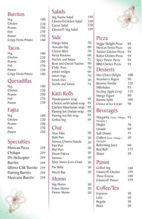 Menu at Cilantro, Chennai, #5/314