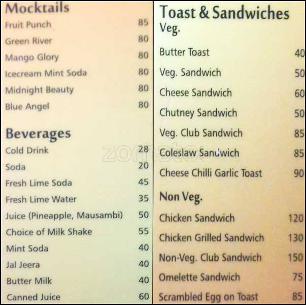 Menu at Eden Garden Resturant, Indore