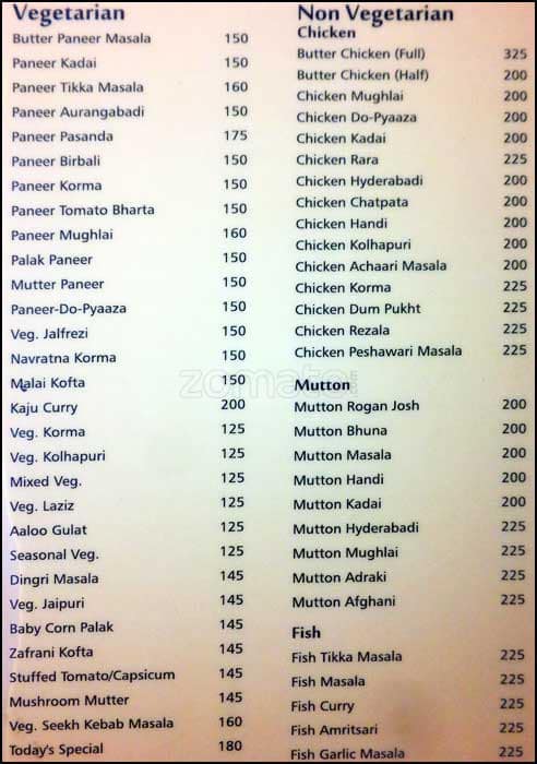 Menu at Eden Garden Resturant, Indore