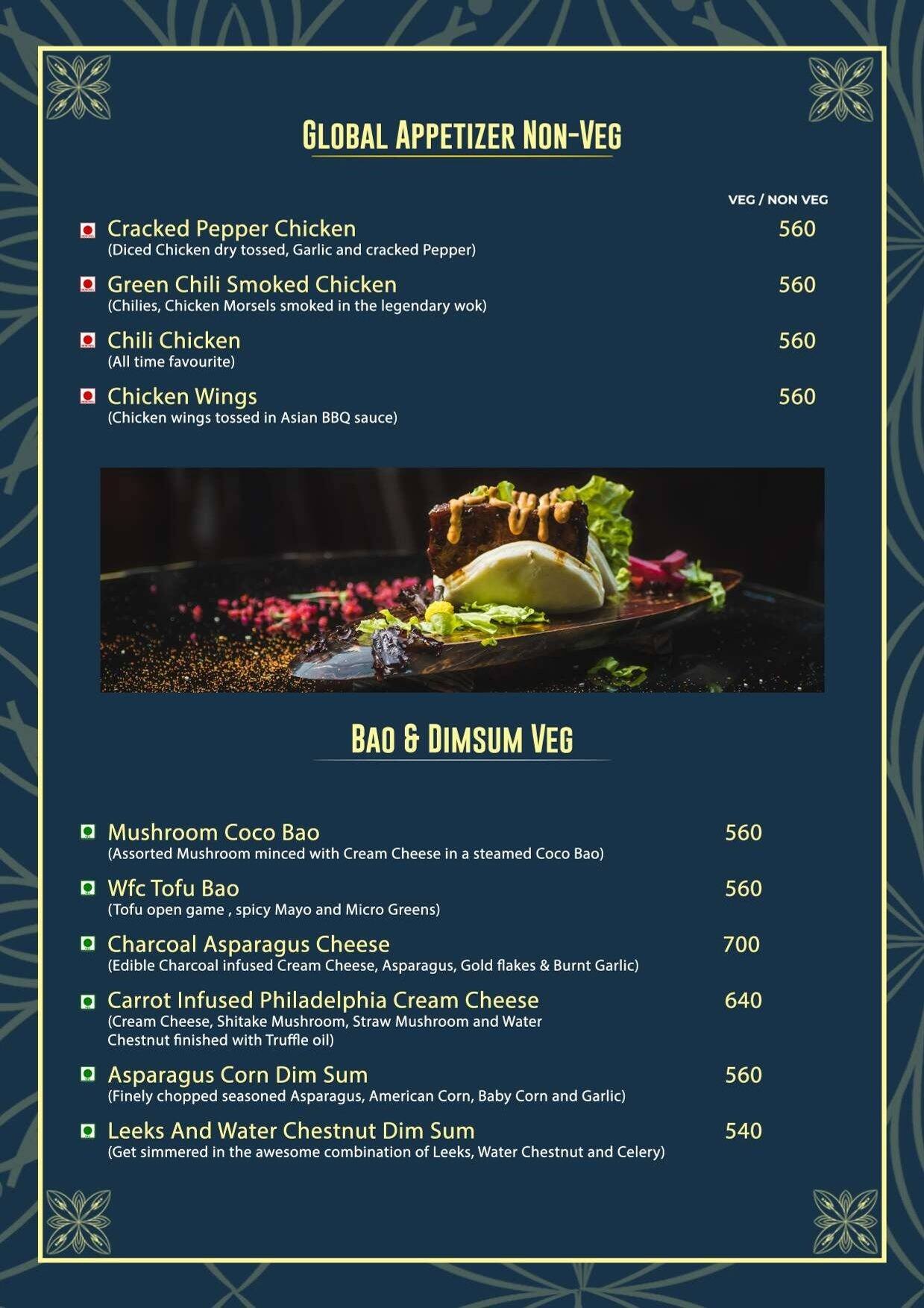 Menu at Wafira, Kolkata