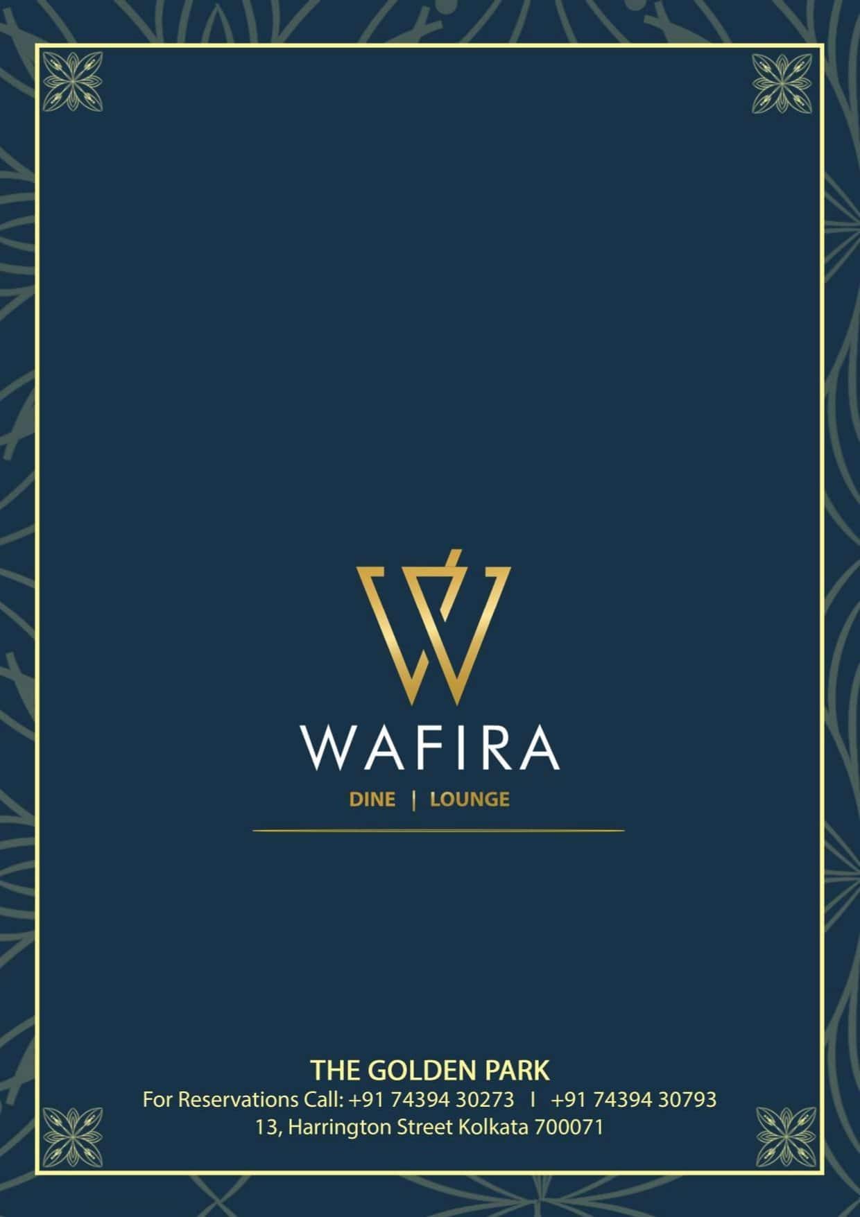 Menu at Wafira, Kolkata