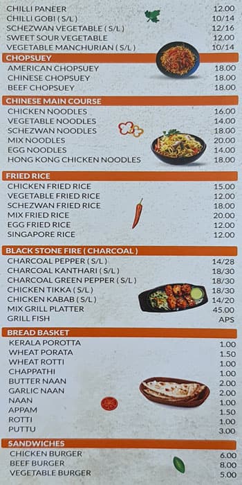 Menu at Pumpkin Restaurant, Sharjah