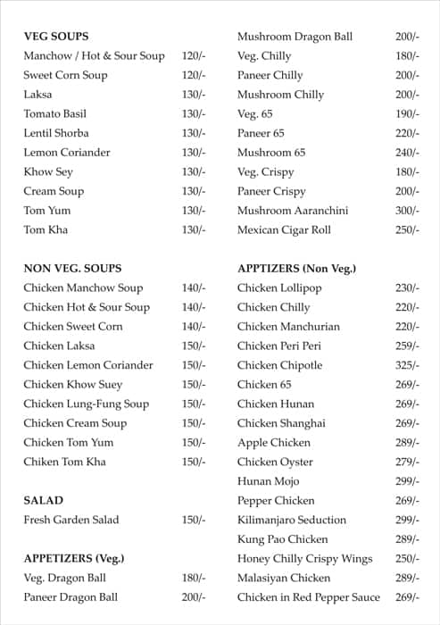 Menu of Food Villa, Andheri Lokhandwala, Andheri West, Mumbai