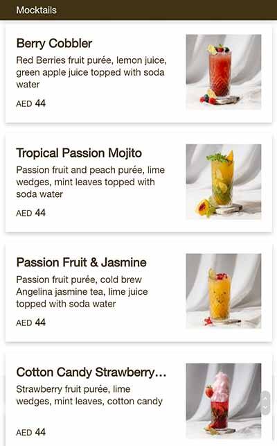 Menu at Angelina Paris cafe, Dubai, Unit GF - 016