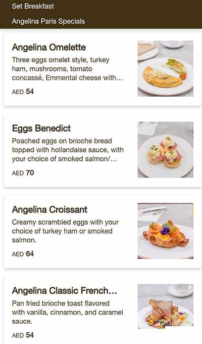 Menu at Angelina Paris cafe, Dubai, Unit GF - 016