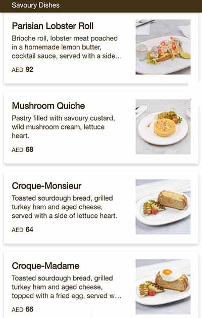 Menu at Angelina Paris cafe, Dubai, Unit GF - 016