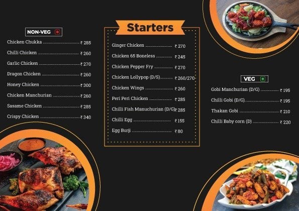 Menu of Green Chillies, Besant Nagar, Chennai