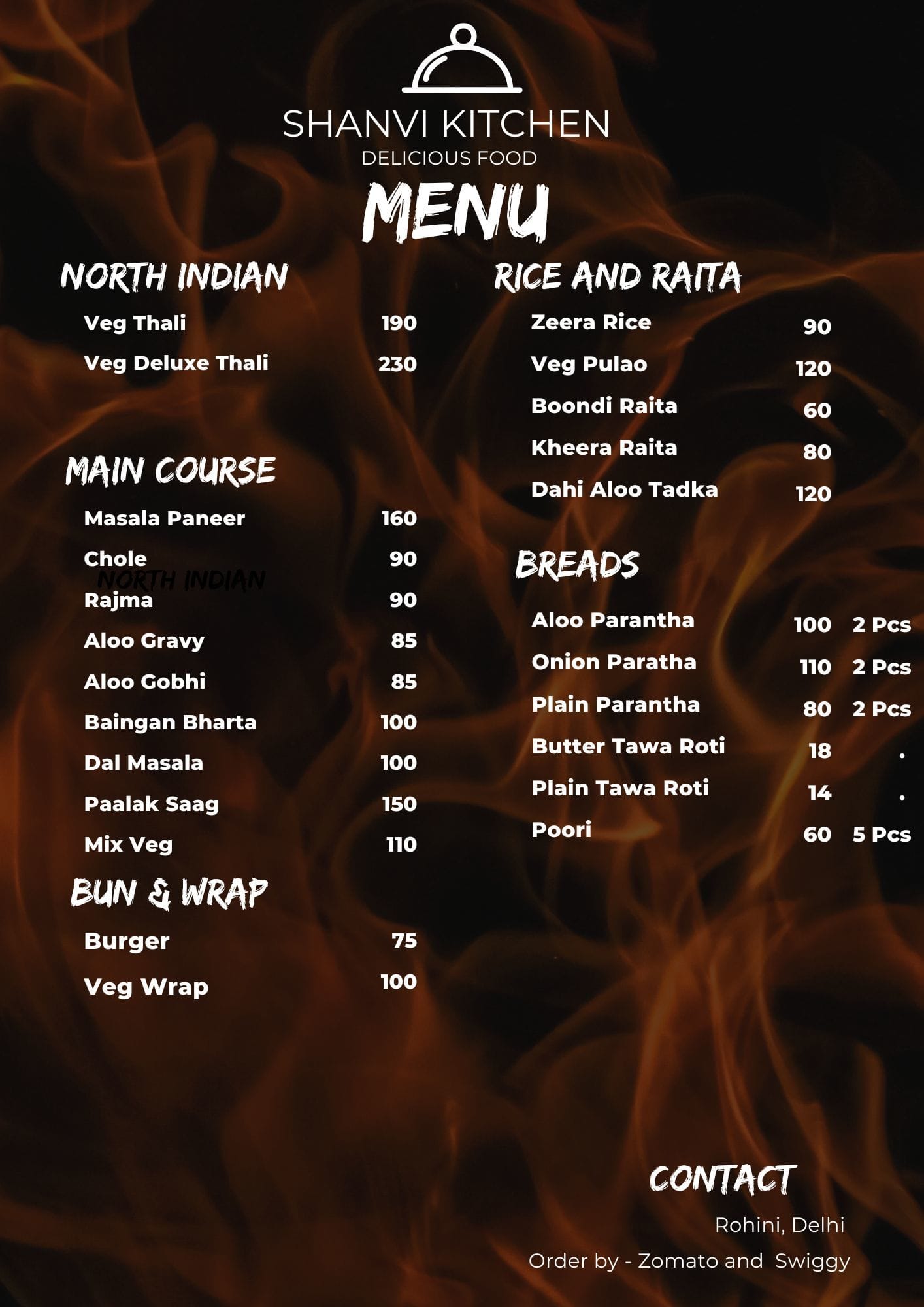 Menu of Shanvi Kitchen, Alipur, New Delhi