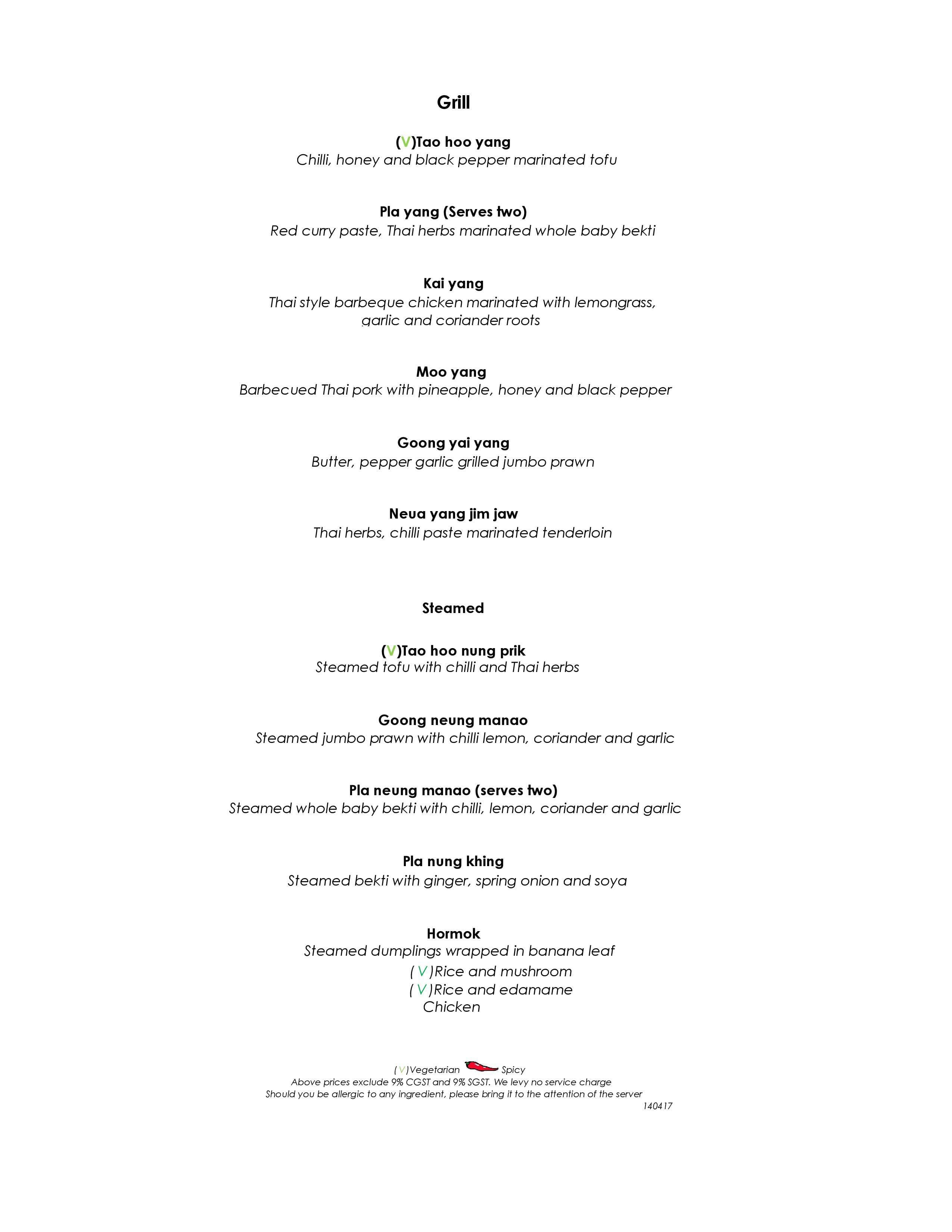 Menu at The Oberoi Grand, Kolkata, Kolkata, 15