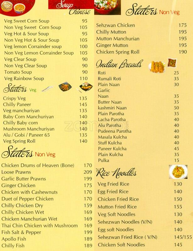 My Place Menu, Menu for My Place, Kothaguda, Hyderabad - Zomato