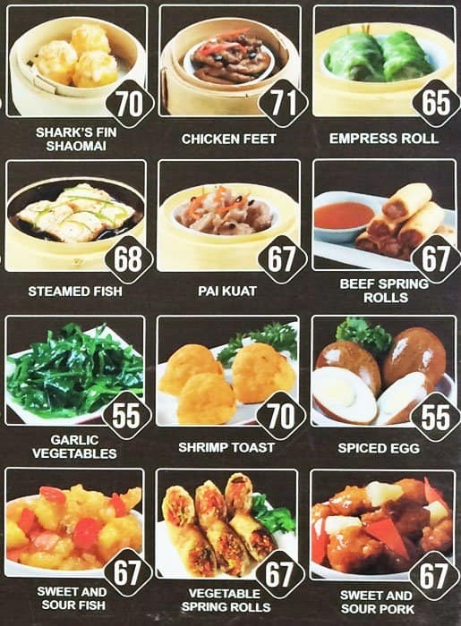 Menu at Harbour City Dimsum House restaurant, Cebu City, Mactan Marina Mall