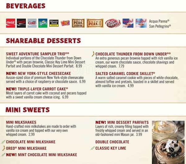 Menu at Outback Steakhouse, Montgomery, Taylor Rd