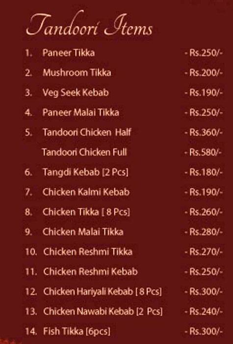 Menu of KC Grill, Miyapur, Hyderabad