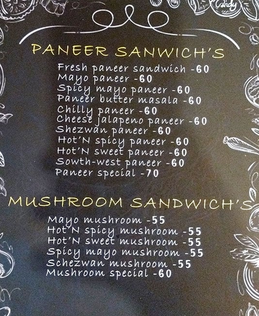 Menu of Legendary Sandwich, Maduravoyal, Chennai