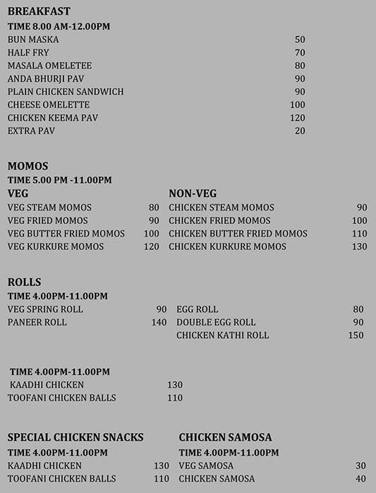 Menu of Blue Bell Food Zone, Undri, Pune