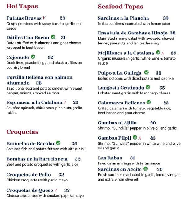 Menu at The Beachcomber pub & bar, Abu Dhabi, Sheraton Abu Dhabi Hotel ...