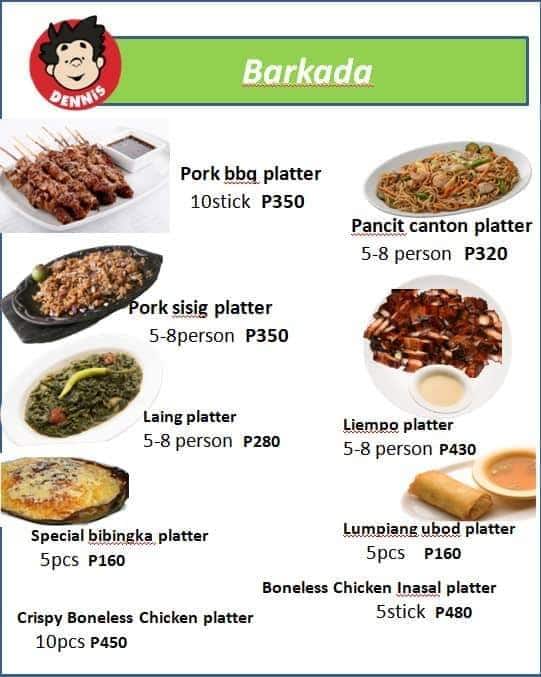 Menu at Dennis The Grill Boy restaurant, Pasay, 1 J.W. Diokno Blvd