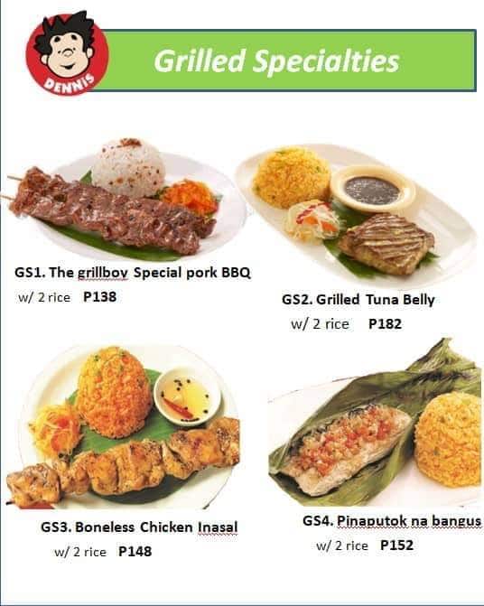 Menu at Dennis The Grill Boy restaurant, Pasay, 1 J.W. Diokno Blvd