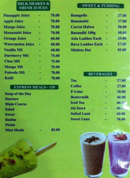 Menu at Mishtee Masti Mithai and Chat, Chennai, Shop No. G