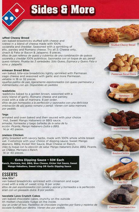 Menu at Domino's Pizza pizzeria, Austin, W Parmer Ln