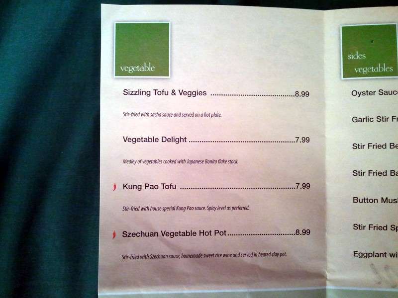 Menu at SharkFin restaurant, Pensacola