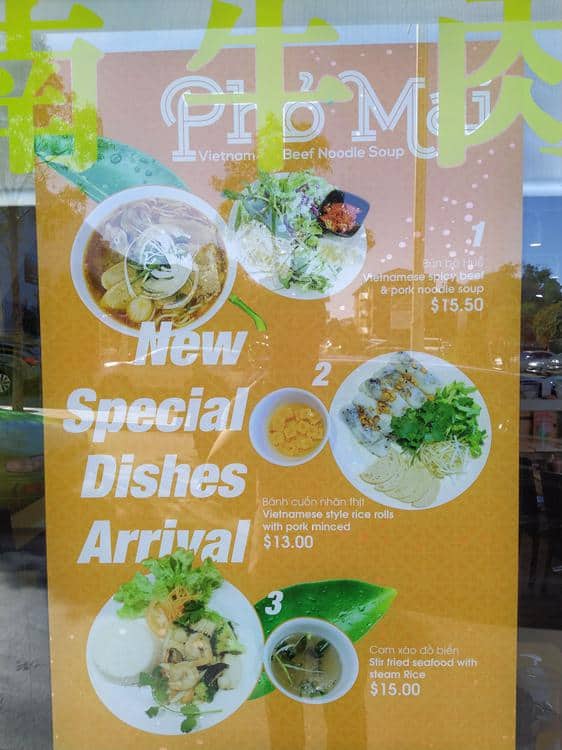 Menu at Pho Mai restaurant, Eastwood, 62-80 Rowe St