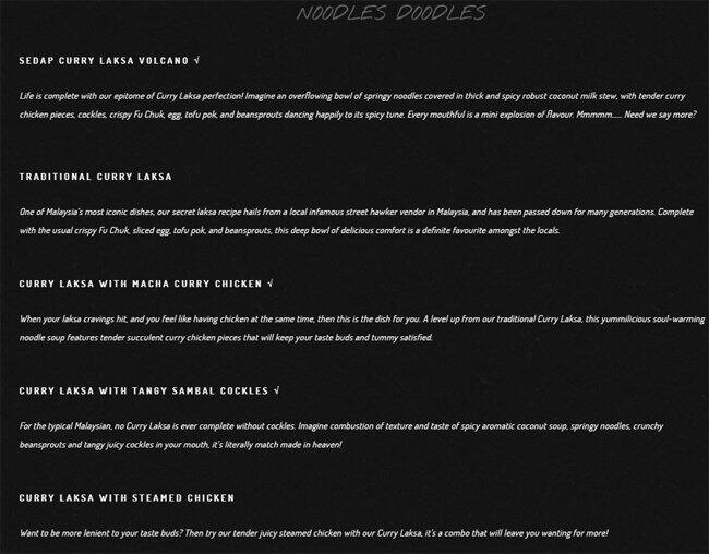 Menu at Sedap Place restaurant, East Victoria Park