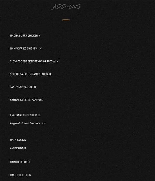 Menu at Sedap Place restaurant, East Victoria Park