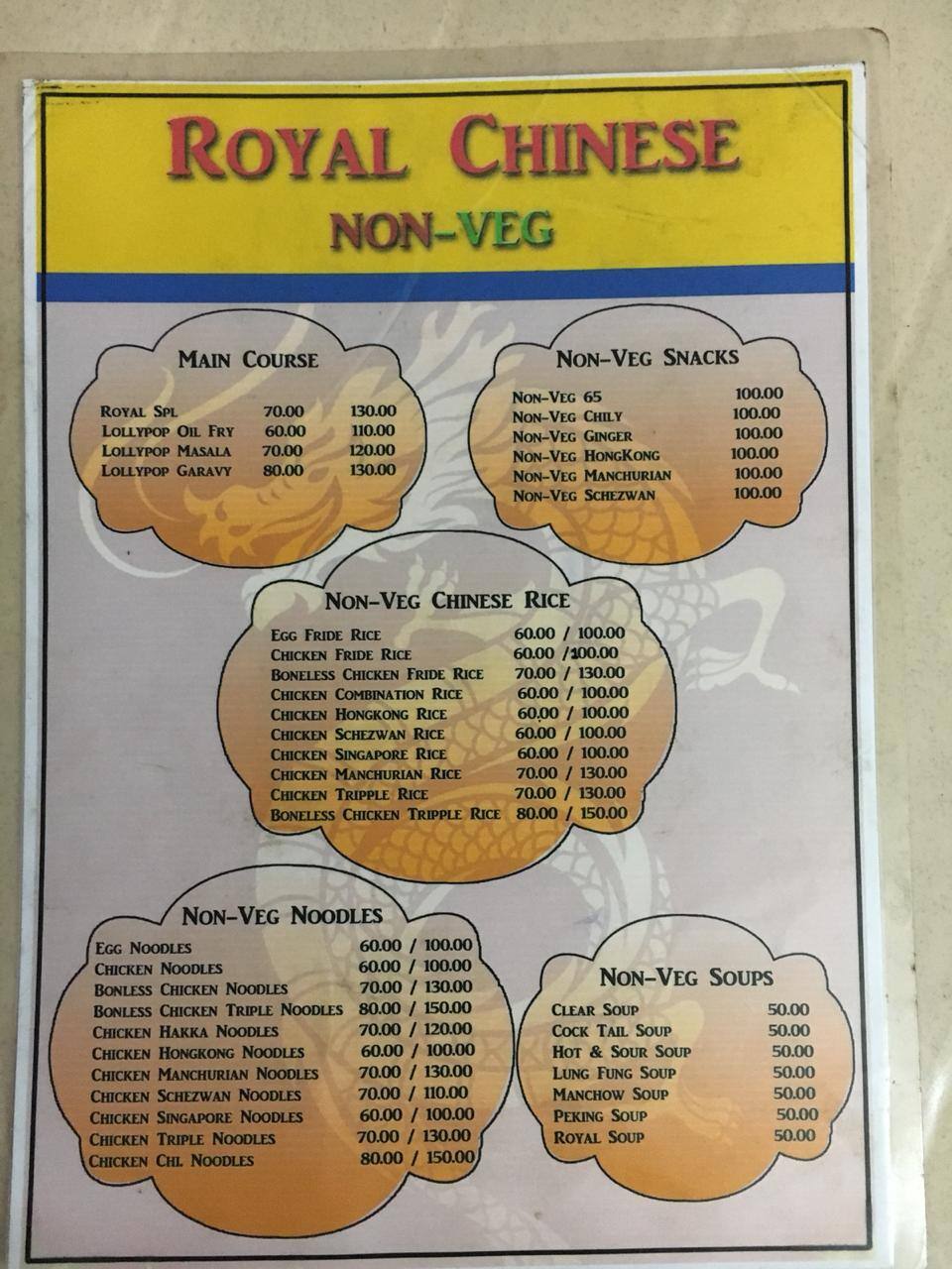 Menu at ROYAL CAFE, Pune, GR6W+WMX