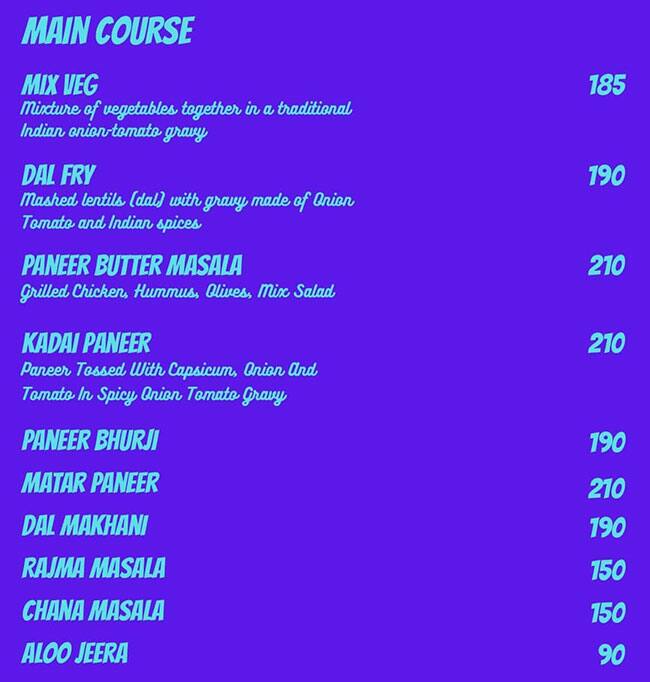 Menu of Whatever, Sector 8, Gurgaon