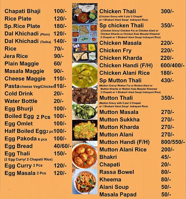 Menu of Hotel Sharyat, Kothrud, Pune