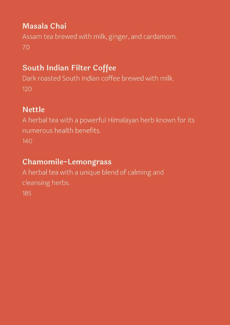 Menu of Cafe Lota, Pragati Maidan, New Delhi