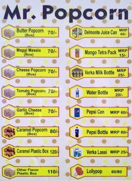 Menu at Mr Pop Corn, Chandigarh, Ground Floor