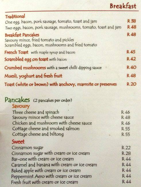 The Lazy Gecko Cafe Menu, Menu for The Lazy Gecko Cafe, Clarens ...