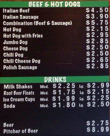 Menu at Kombs Beef restaurant, Countryside