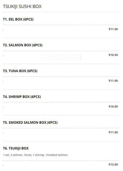 Menu at Tsukiji Fusion Sushi - Katy restaurant, Katy