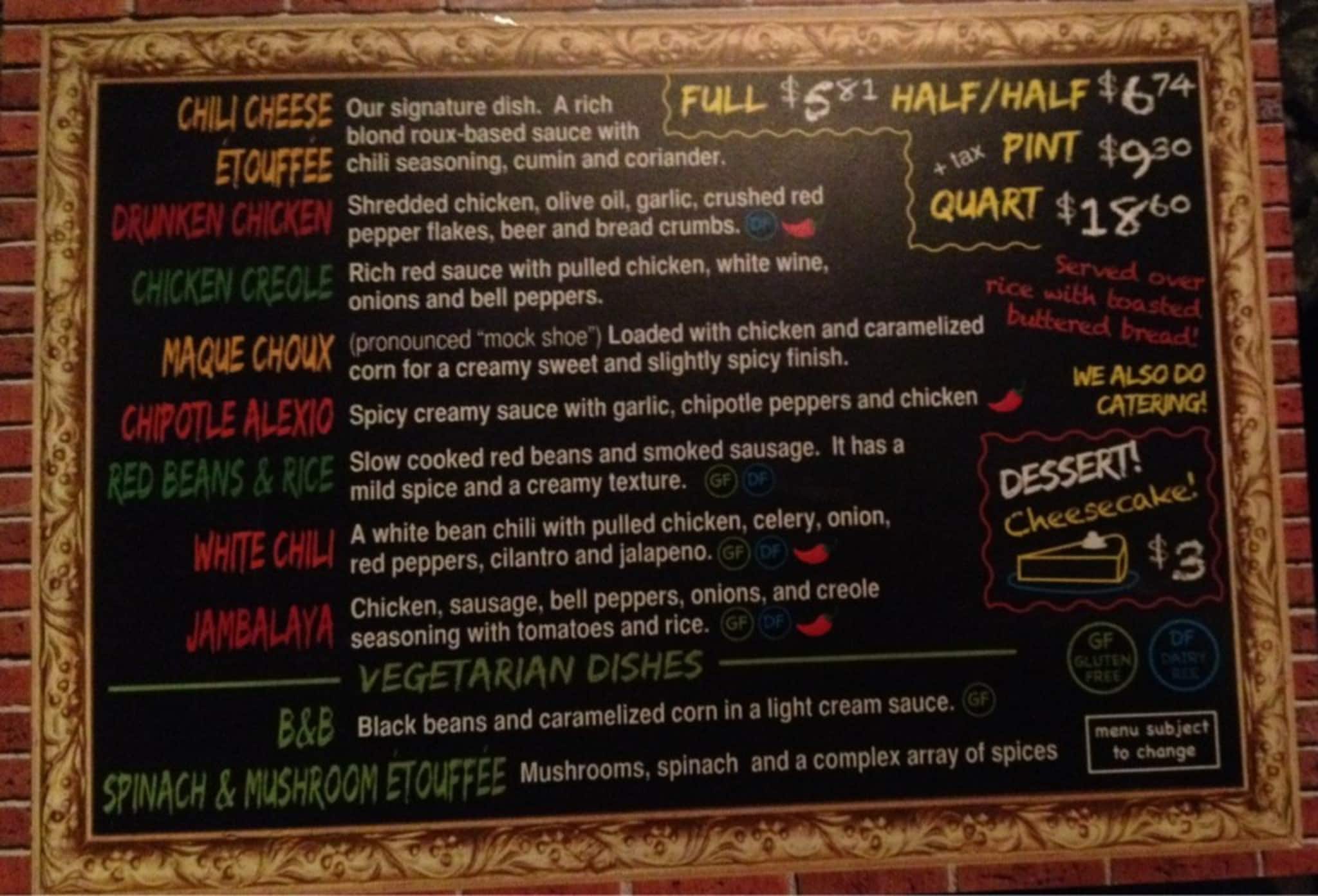 Yats Cajun Creole Menu, Menu for Yats Cajun Creole, Valparaiso ...