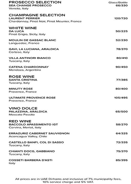 Menu of Splendido - The Ritz-Carlton Dubai JBR, Jumeirah Beach ...