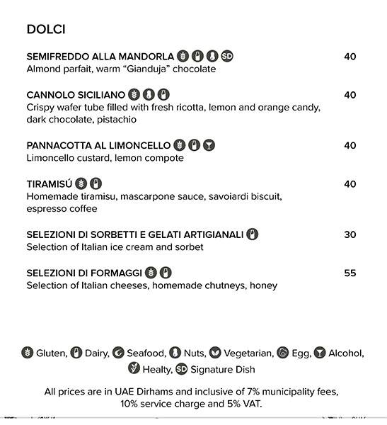 Menu at Splendido Bar & Kitchen, Dubai