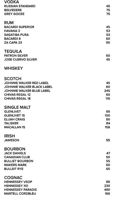 Menu at Splendido Bar & Kitchen, Dubai