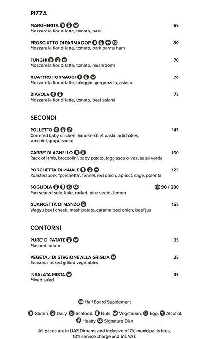 Menu at Splendido Bar & Kitchen, Dubai