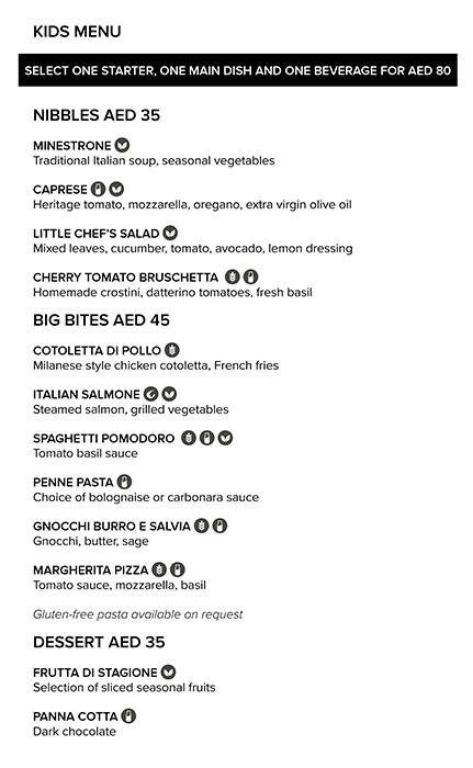 Menu at Splendido Bar & Kitchen, Dubai